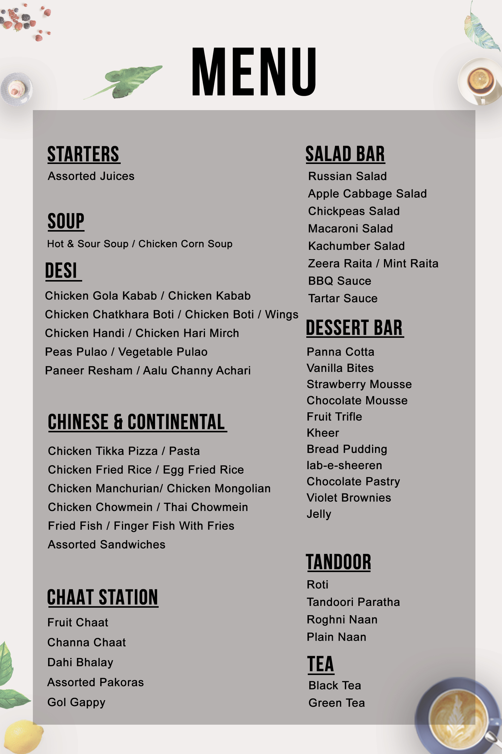 Hi Tea PWD, DHA & Faisalabad - Tandoori Restaurants